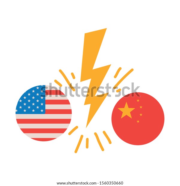 Commercial War Between China Usa Design Stock Vector (Royalty Free ...