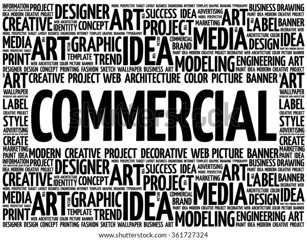 Commercial Word Cloud Creative Business Concept Stock Vector (Royalty ...
