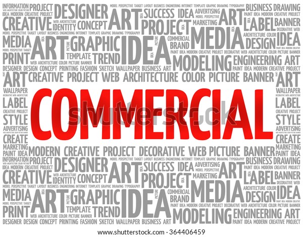Commercial Word Cloud Creative Business Concept Stock Vector (Royalty ...