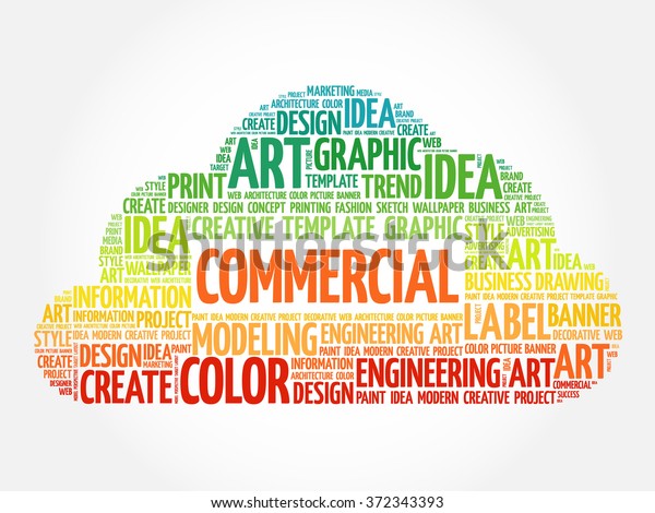 Commercial Word Cloud Creative Business Concept Stock Vector (Royalty ...
