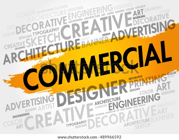 Commercial Word Cloud Creative Business Concept Stock Vector (Royalty ...