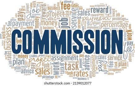Commission Conceptual Vector Illustration Word Cloud Stock Vector ...