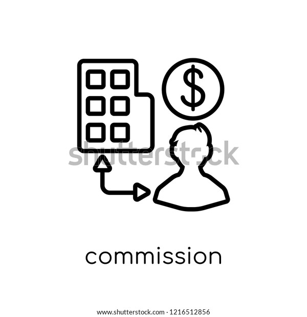 Commission Icon Trendy Modern Flat Linear Stock Vector (Royalty Free ...
