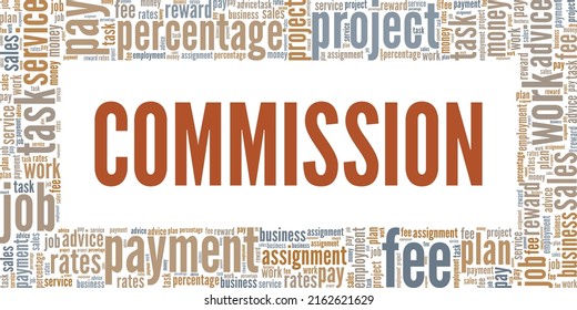 Commission Word Cloud Conceptual Design Isolated Stock Vector (Royalty ...