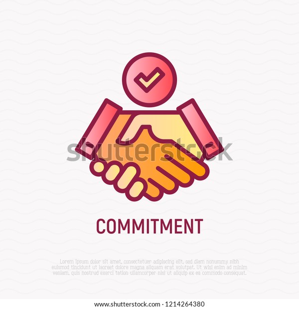 Commitment Thin Line Icon Handshake Tick Stock Vector (Royalty Free ... Commitment Thin Line Icon Handshake Tick Stock Vector (Royalty Free ...