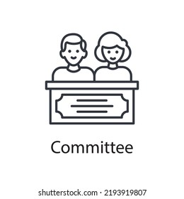Committee Vector Outline Icon Design Illustration Stock Vector (Royalty ...