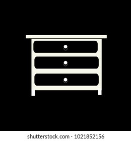 Commode Icon Flat On Black Background Stock Vector (Royalty Free ...