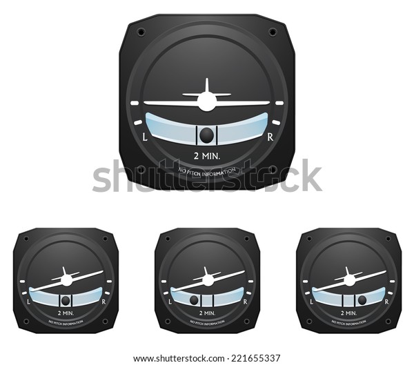 Common Airplane Cockpit Instrument Turn Coordinator Stock Vector ...