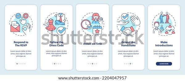 Common Business Event Etiquette Rules Onboarding Stock Vector (Royalty ...