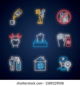Common Cold Neon Light Icons Set Stock Vector (Royalty Free) 1589229058 ...