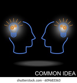 Illustration Two People Different Thoughts Emotions Stock Illustration ...