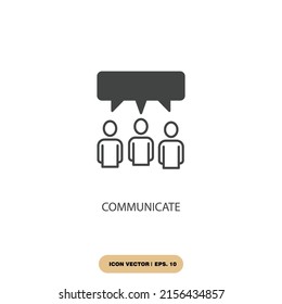 Communicate Icons Symbol Vector Elements Infographic Stock Vector ...