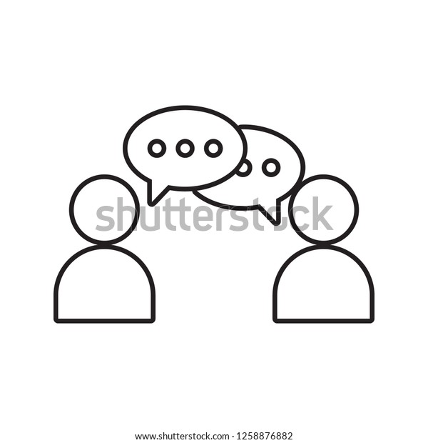 Communication Between Two People Icon Element Stock Vector (Royalty ...
