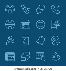 Communication Blue Line Icon Set 2 Stock Vector (Royalty Free ...
