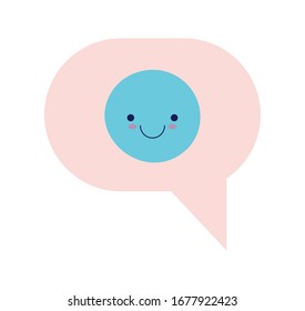 Communication Bubble Happy Face Design Message Stock Vector (Royalty ...