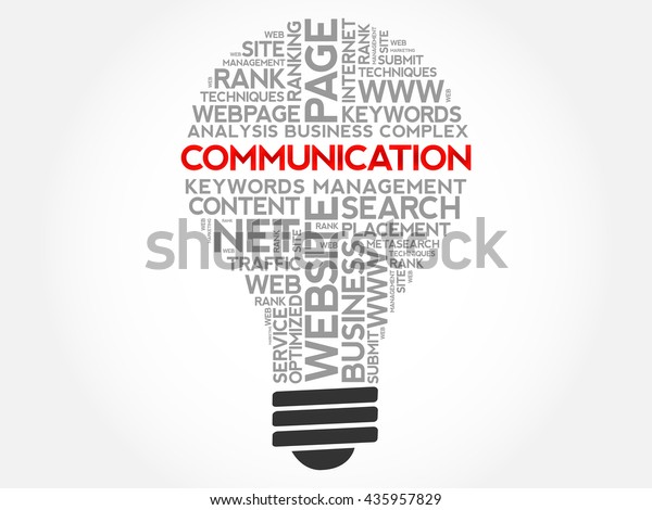 Communication Bulb Word Cloud Business Concept Stock Vector (Royalty ...
