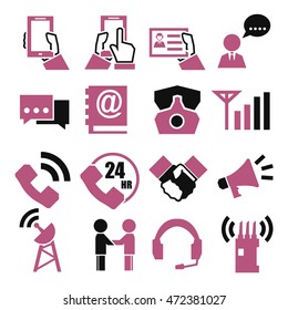 Communication Call Phone Icon Set Stock Vector (Royalty Free) 472381027 ...