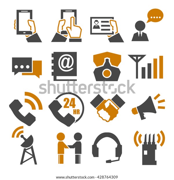 Communication Call Phone Icon Set Stock Vector (Royalty Free) 428764309 ...