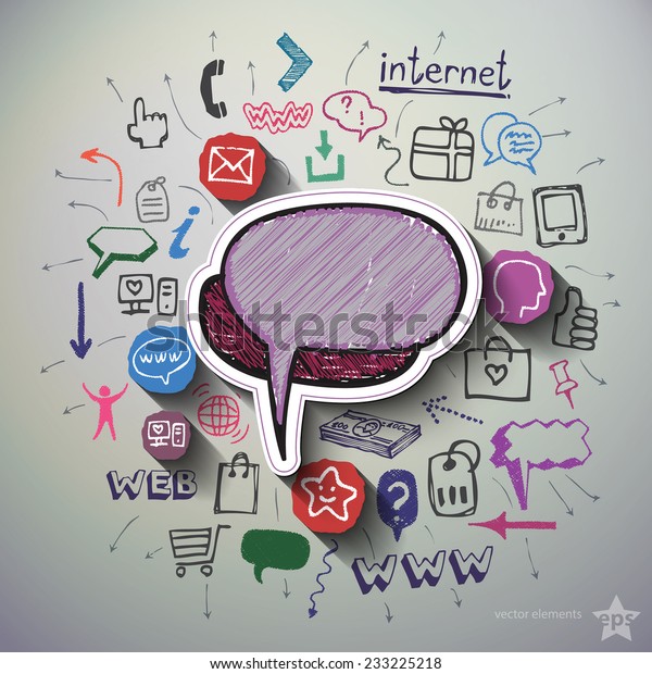 Communication Collage Icons Background Vector Illustration Stock Vector ...