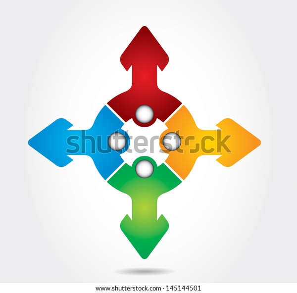 Communication Concept Arrows Template Copy Space Stock Vector (Royalty ...