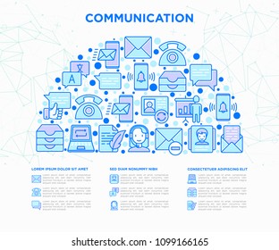 Communication Concept Half Circle Thin Line Stock Vector (Royalty Free ...