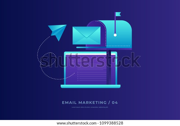 Communication Concept Information Dissemination Sending Email Stock ...