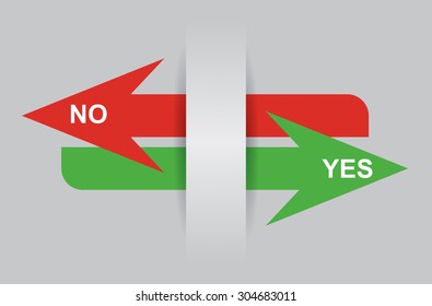 Communication Concept Yes No Arrows Stock Vector (Royalty Free ...