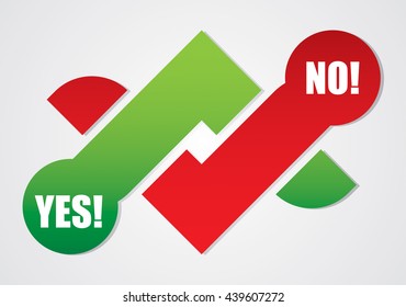 Communication Concept Yes No Arrows Stock Vector (Royalty Free ...