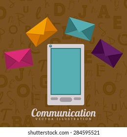 Communication Design Over Brown Background Vector Stock Vector (Royalty ...