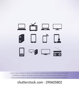 Communication Device Icons Stock Vector (Royalty Free) 290605802 ...
