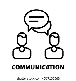 Communication Icon Logo Modern Line Style Stock Vector (Royalty Free ...