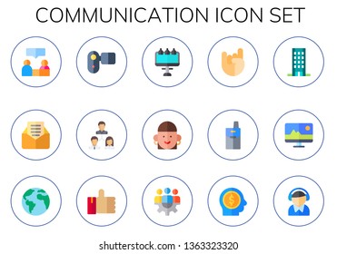 Vektor Stok Communication Icon Set 15 Flat Communication (Tanpa Royalti ...