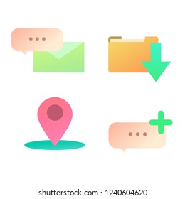 Communication Icon Set Pin Location Stock Vector (Royalty Free ...