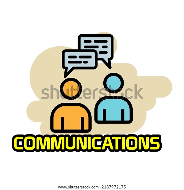 Communication Icon Communication Sticker Design Flat Stock Vector ...