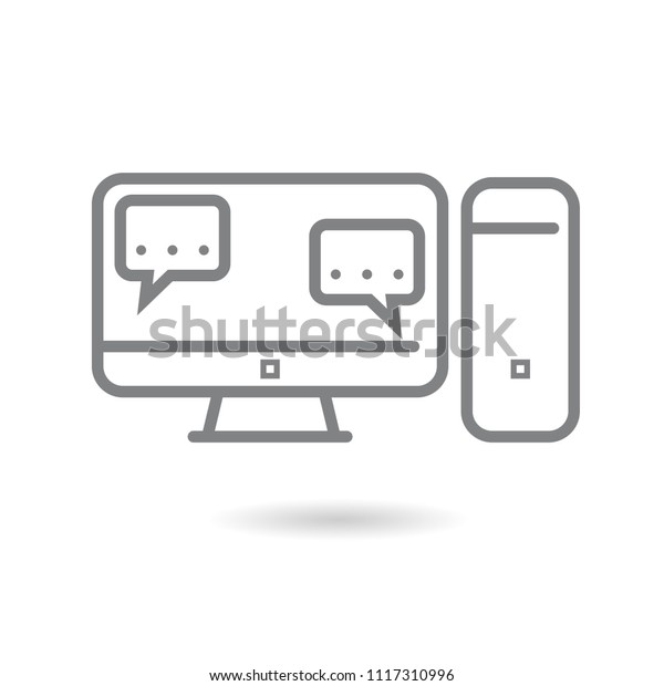 Communication Icon White Background Stock Vector (Royalty Free ...