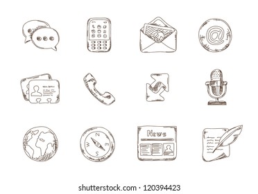 Communication Icons On White Background Vector Stock Vector (Royalty ...