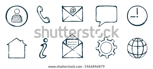 Communication Icons Set Vector Illustration 库存矢量图（免版税）1466846879 ...