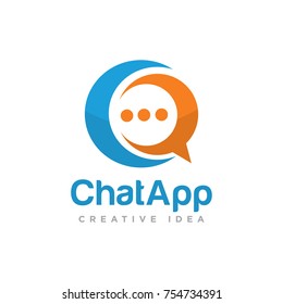 Creative Chat Logo Design Template Stock Vector (Royalty Free ...