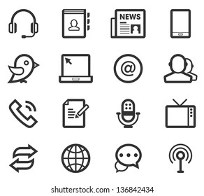 Communication Icons White Background Stock Vector (Royalty Free ...