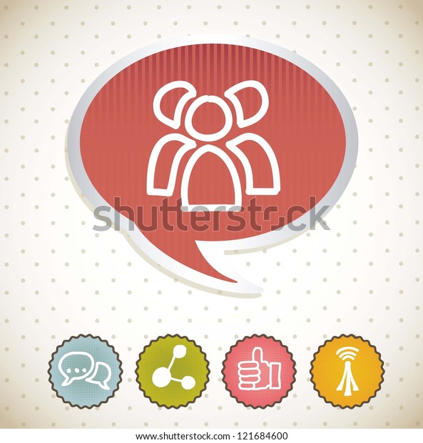 Communication Signs Over Beige Background Vector Stock Vector (Royalty ...