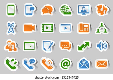 Communication Sticker Icon Set Stock Vector (Royalty Free) 1318347425 ...