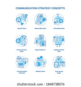 Communication Strategy Concept Icons Set Communication Stock Vector ...