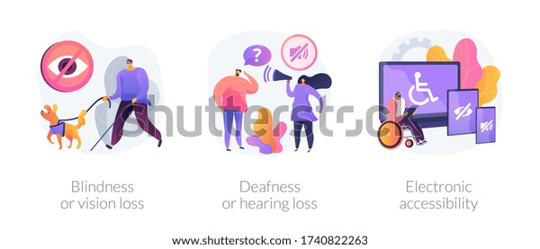 Communication technology for disabled people abstract concept vector ...