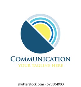 Communication Technology Logo Design Template: vector de stock (libre ...