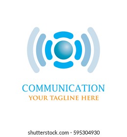 Communication Technology Logo Design Template Stock Vector (Royalty ...