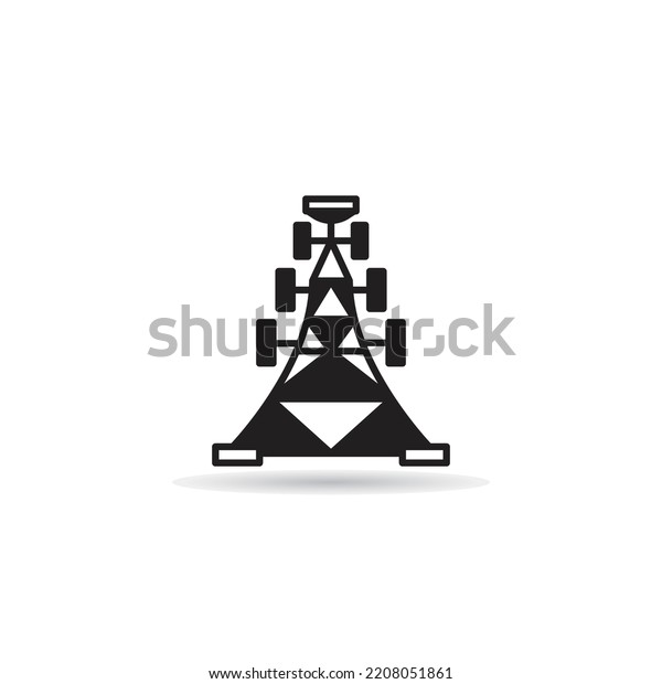 Communication Tower Icon On White Background Stock Vector (Royalty Free ...