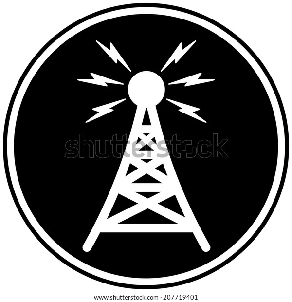 Communication Tower Symbol Stock Vector (Royalty Free) 207719401 ...