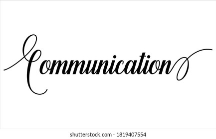 Communication Typography Black Text Lettering Script Stock Vector ...