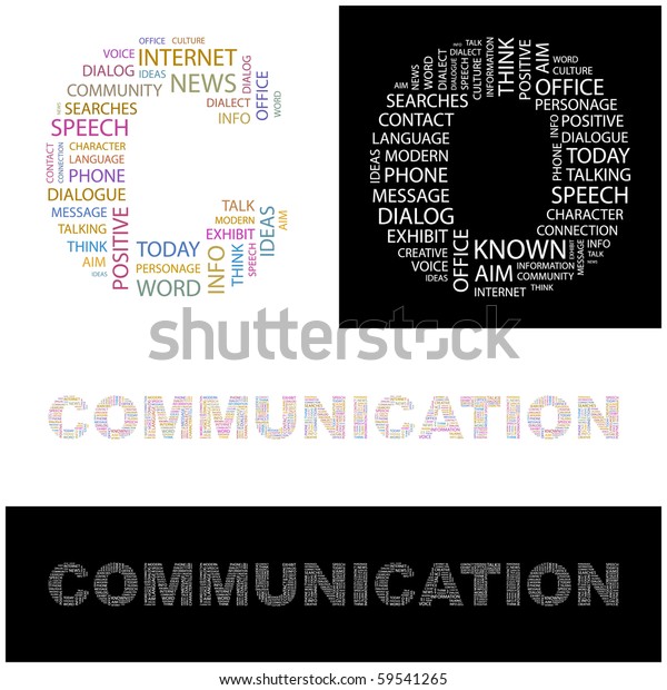 Communication Word Collage Illustration Different Association Stock ...