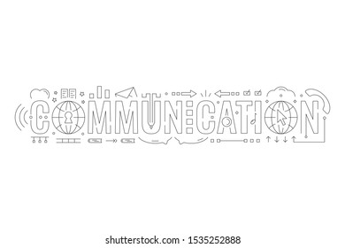 Communication Word Communication Symbols Vector Communication Stock ...